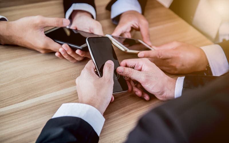 Working on mobile stock photo. Image of business, mobile - 100825872