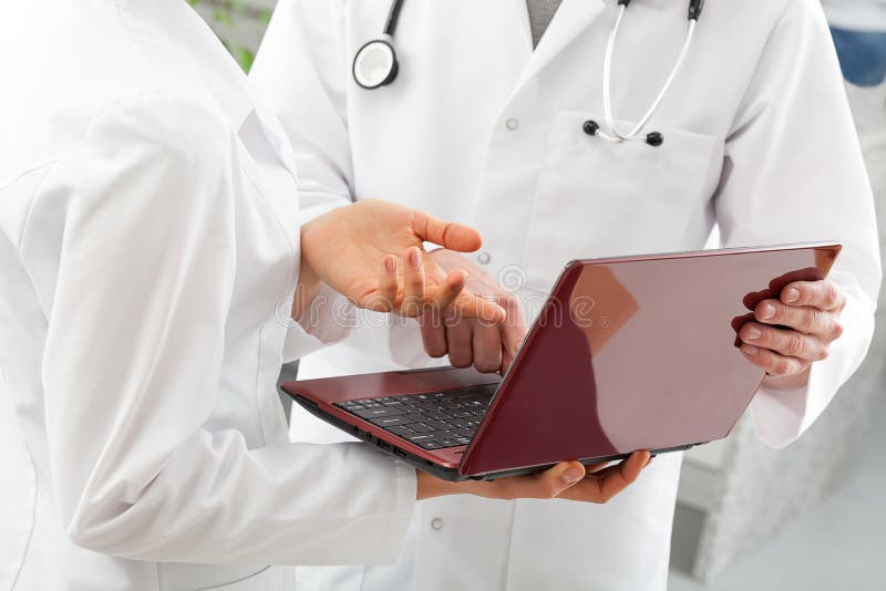 Working on Modern Equipment Stock Photo - Image of management ...