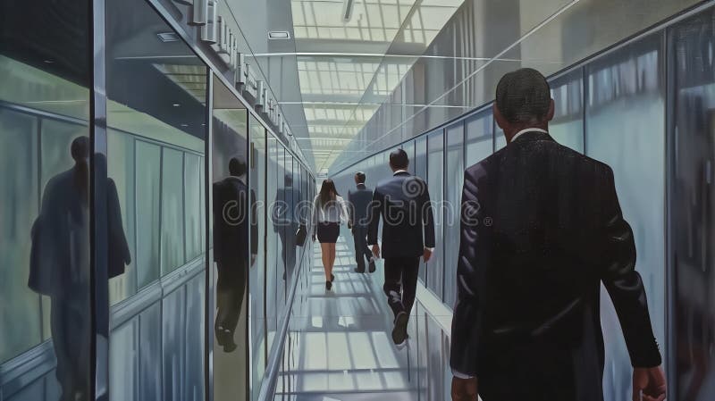 Working in a Modern Office with a Sense of Tightness Crowded, Co Stock ...