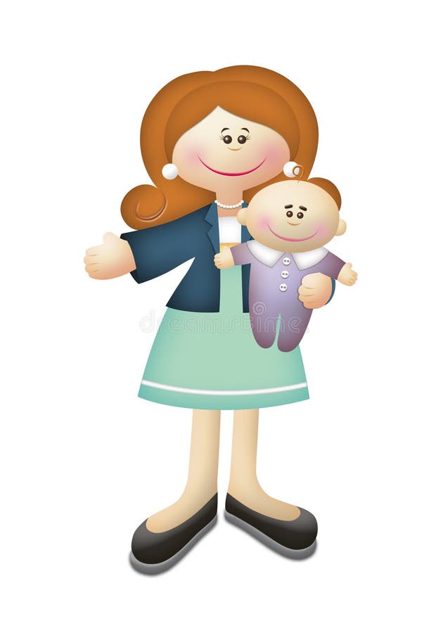 Working Mom stock illustration. Illustration of mother - 17382917