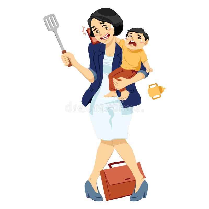 Busy Working Mom Clipart