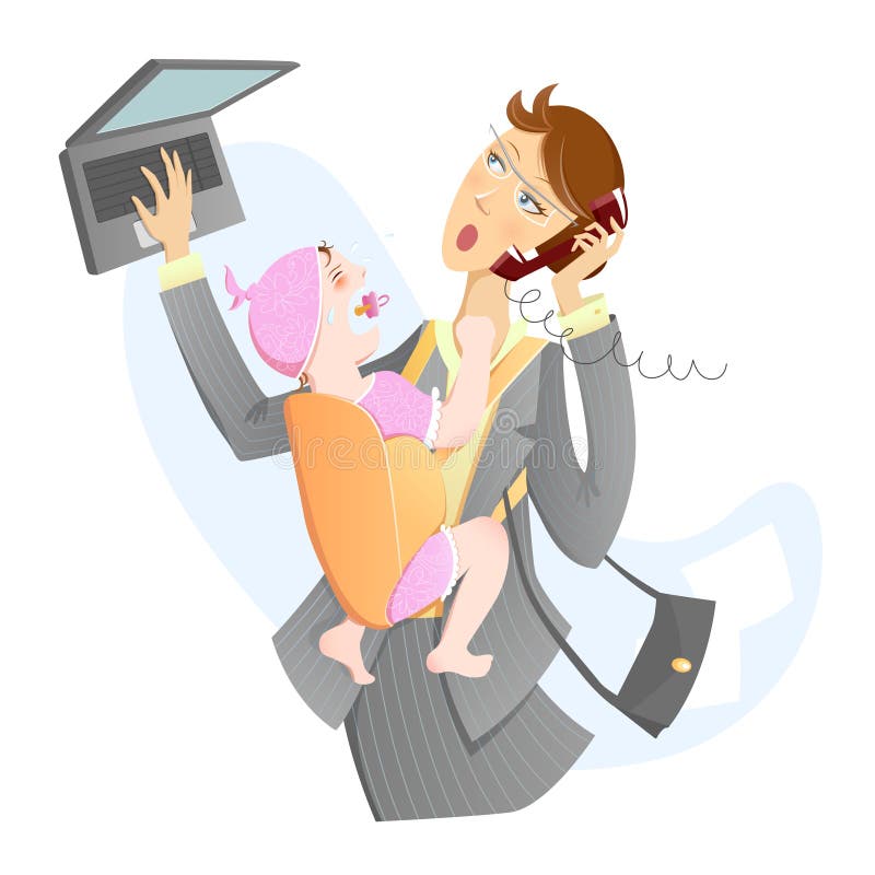 Working Mother Baby Stock Illustrations – 1,015 Working Mother Baby ...