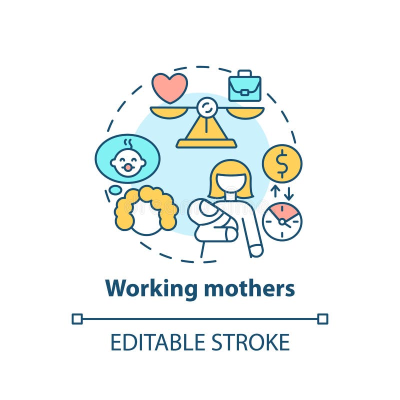 Mothers Day Concept Flat Style Vector Illustrartion Mother And