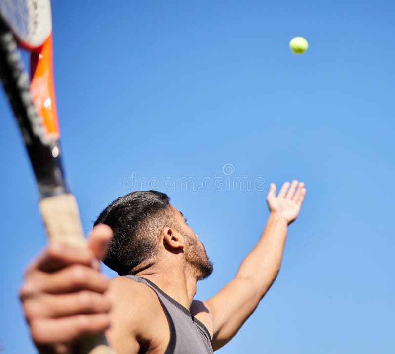 Working on My Serve. Low Angle Shot and Unrecognisable Man Playing ...