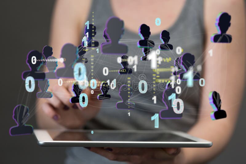 A Working with New Modern Computer Show Social Network Stock Image ...