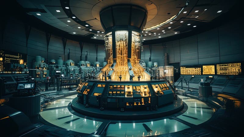 Working Nuclear Reactor in Section Stock Illustration - Illustration of ...