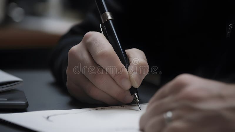 Working in Office Desk Taking Notes Business Generative Ai Stock ...