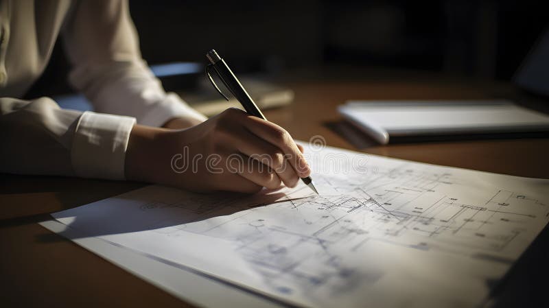 Working in Office Desk Taking Notes Business Generative Ai Stock ...