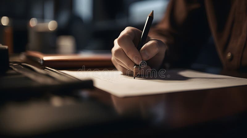 Working in Office Desk Taking Notes Business Generative Ai Stock ...