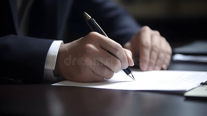 Working in Office Desk Taking Notes Business Generative Ai Stock ...