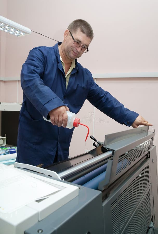 Working offset printer stock photo. Image of tool, people - 9039066