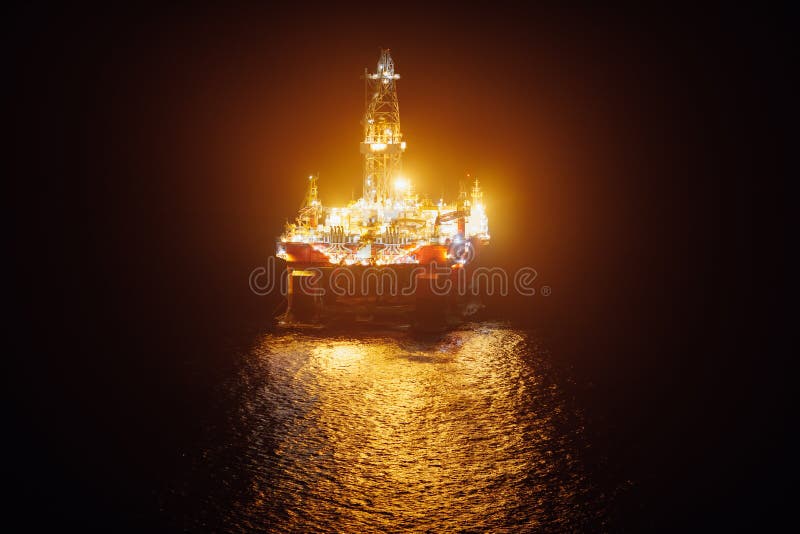 Gas Oil platform at night stock photo. Image of natural - 18718246