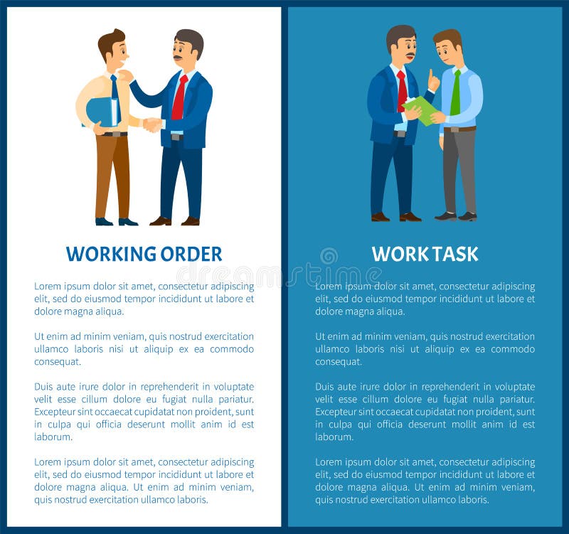 Working Order and Work Task, Office Worker Duties Stock Vector ...