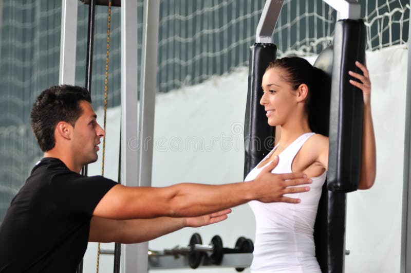 Working Out with Personal Trainer Stock Image - Image of leisure ...