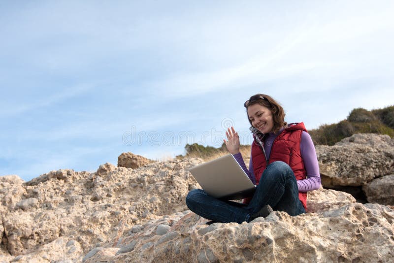 Working outdoor stock image. Image of choosing, communication - 29260215