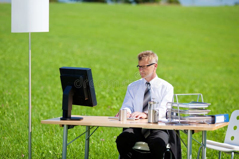 Working outdoors stock photo. Image of manager, outside - 31285986