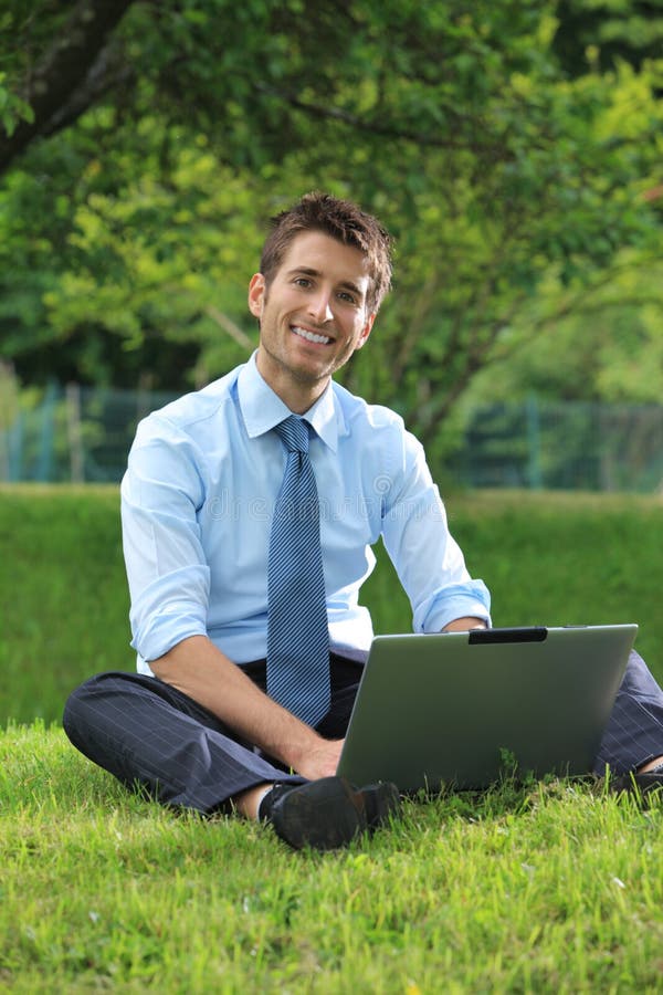 Working outdoors stock image. Image of cheerful, sunlight - 33171501
