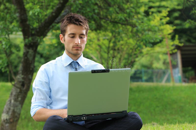 Working outdoors stock photo. Image of formal, business - 34893730
