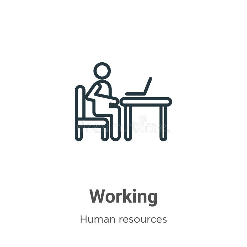 Working Outline Vector Icon. Thin Line Black Working Icon, Flat Vector ...