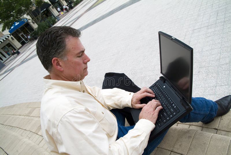 Working Outside is Better stock photo. Image of laptop - 2476856