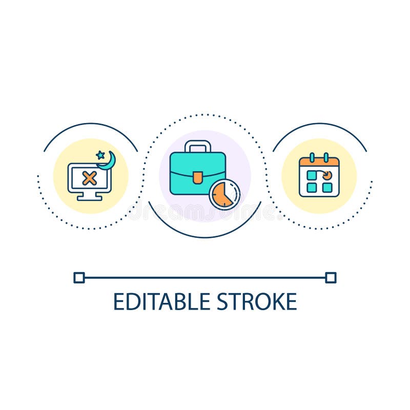 Working Overtime Loop Concept Icon Stock Vector - Illustration of work ...