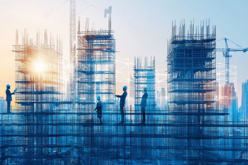 Engineer with Digital Tablet on a Background of Power Line Tower. Stock ...