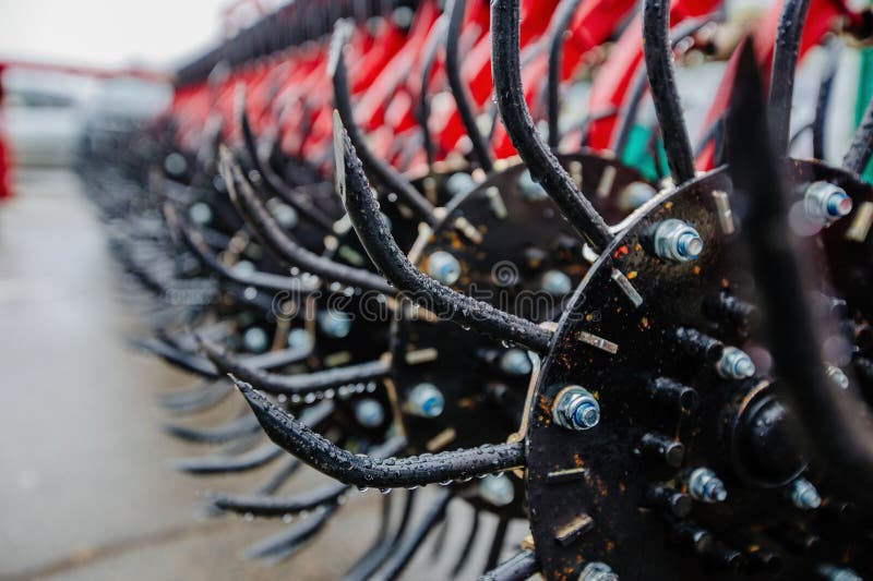 Working Parts of Modern Rotary Tooth Harrow, Close Up Stock Photo ...