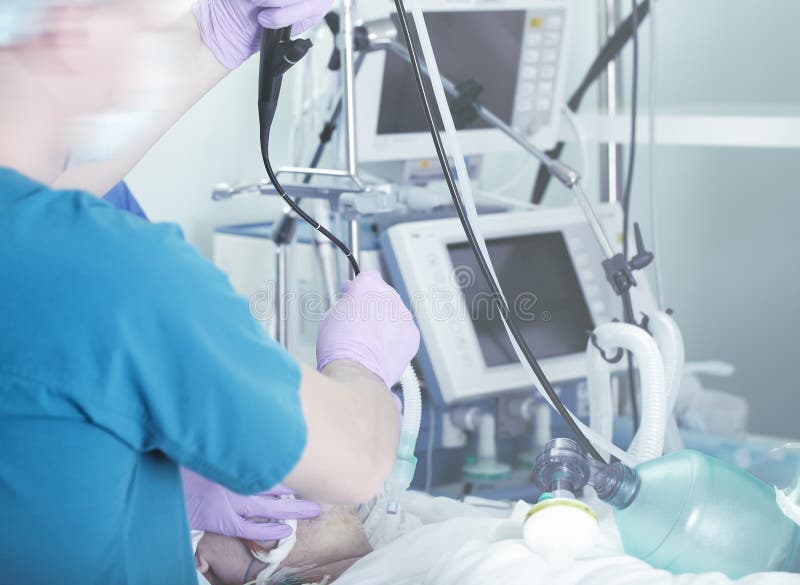 Patient in Critical Condition Undergoing Mri Scanning Stock Photo ...