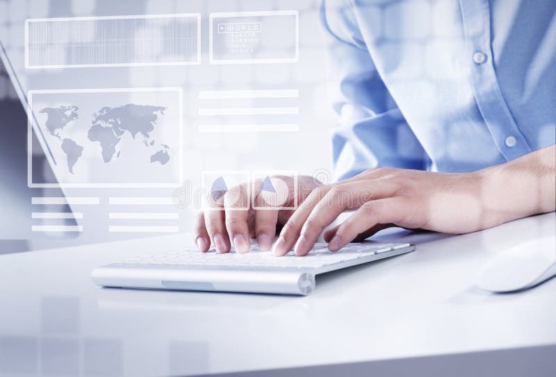Working on pc stock photo. Image of interface, type, equipment - 60433756