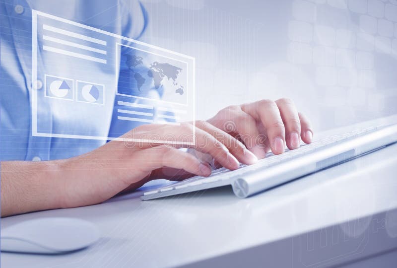 Working on pc stock image. Image of business, interface - 60444933