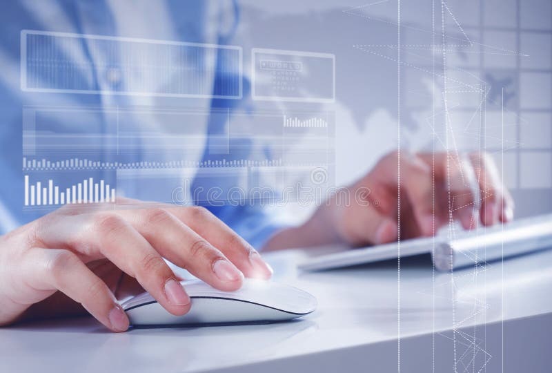 Working on pc stock photo. Image of interface, person - 60574872