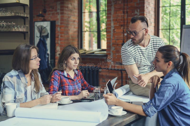 Working people indoors stock image. Image of meeting - 107364447