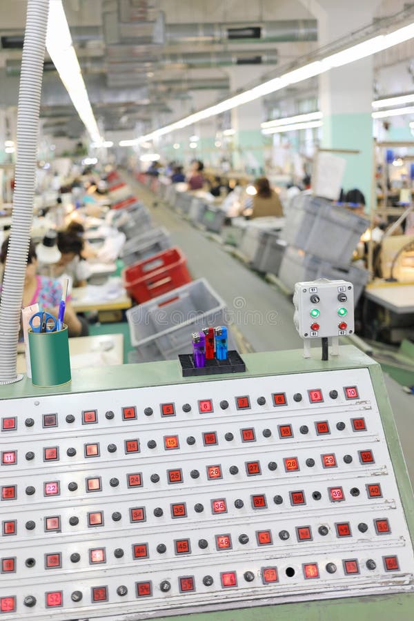 Working People Near Assembly Line in Workshop of Stock Photo - Image of ...