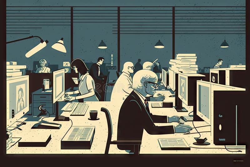 Office Workaholism Stock Illustrations – 209 Office Workaholism Stock ...