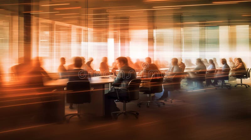 Working People in the Office Motion Blur. Generative AI Stock ...