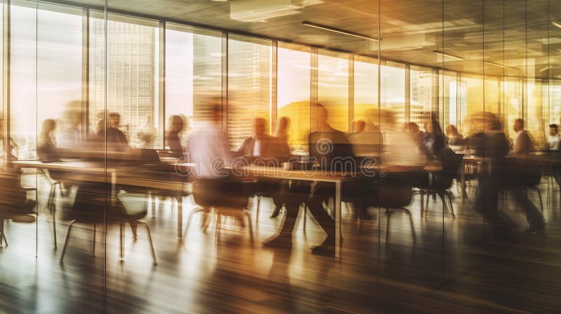 Working People in the Office Motion Blur. Generative AI Stock ...