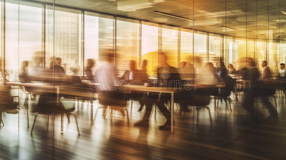 Working People in the Office Motion Blur. Generative AI Stock ...