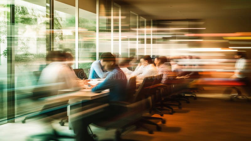 Working People in the Office Motion Blur. Generative AI Stock ...