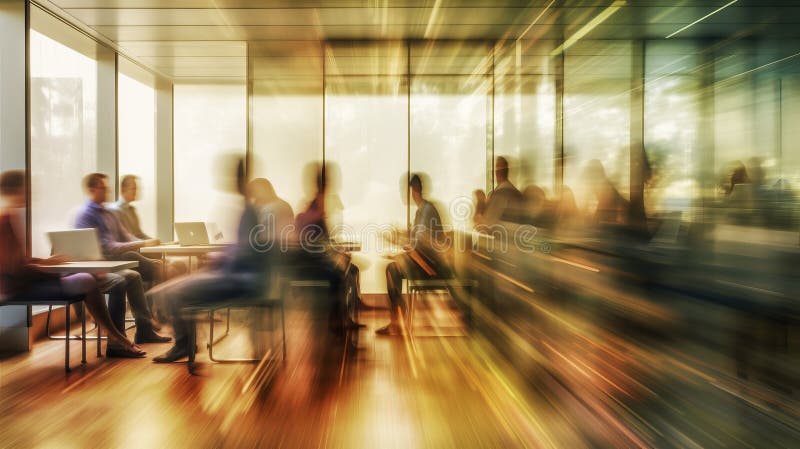 Working People in the Office Motion Blur. Generative AI Stock ...