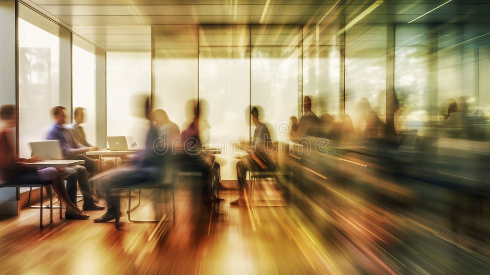 Working People in the Office Motion Blur. Generative AI Stock ...
