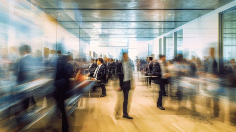 Working People in the Office Motion Blur. Generative AI Stock ...