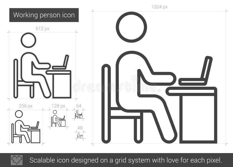 Business People Related Vector Line Icon with Arrows. Group Meeting ...