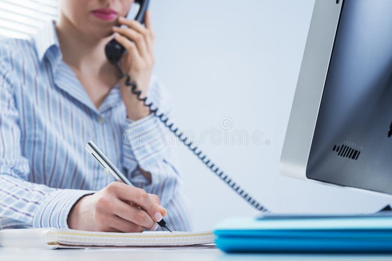 Working on the phone stock image. Image of communication - 37859399