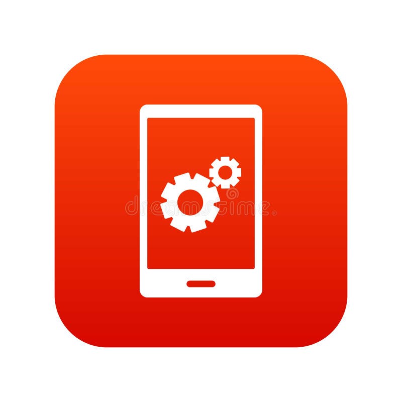 Working Phone Icon Digital Red Stock Vector - Illustration of simple ...