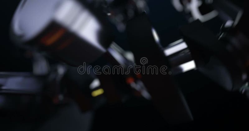Working Pistons and Crankshafts Inside Camera Fly through. Concept of ...