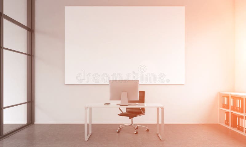 Working Place at Modern Home Stock Photo - Image of render, rendering ...