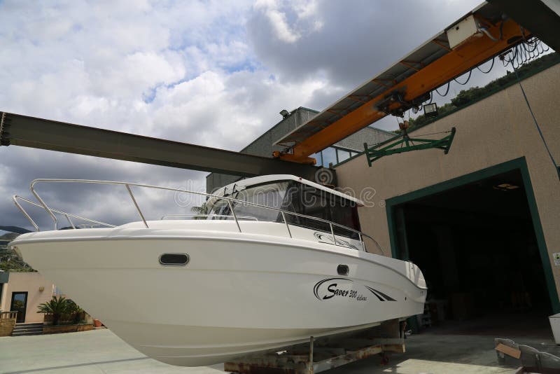 Indoor Shipyard of Speed Boats in Construction Editorial Photography ...
