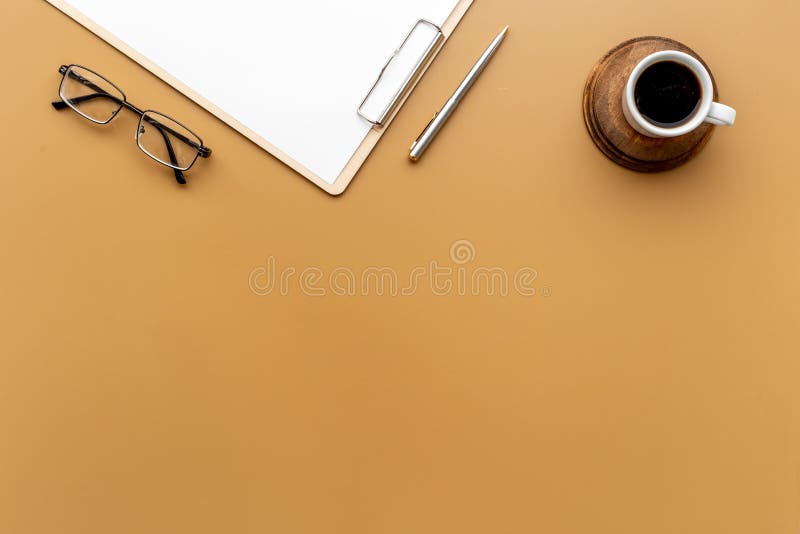 Working Place at Office of Student Desk, Top View Stock Image - Image ...