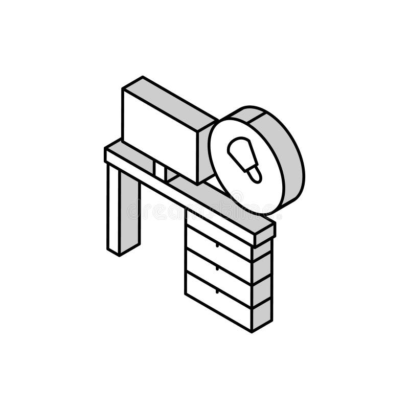 Working Place Table Cleaning Isometric Icon Vector Illustration Stock ...