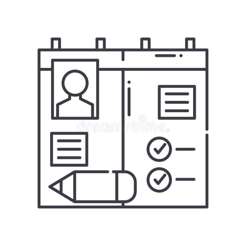 Planner Icon, Black Vector Sign with Editable Strokes, Concept ...